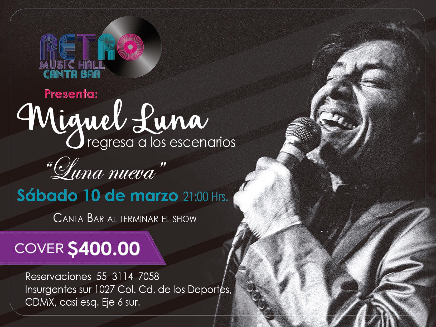 Compra boletos para MIGUEL LUNA EN LUNA NUEVA - Boletia