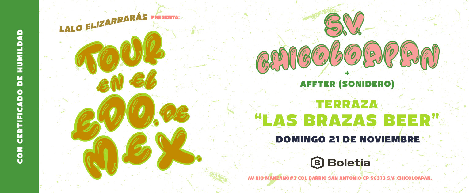 Compra boletos para LALO ELIZARRARÁS EN SAN VICENTE CHICOLOAPAN, EDOMEX - Boletia