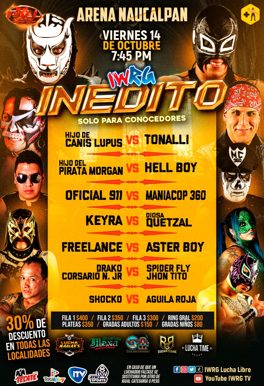 Compra boletos para Lucha Libre IWRG INÉDITO SOLO PARA CONOCEDORES ...