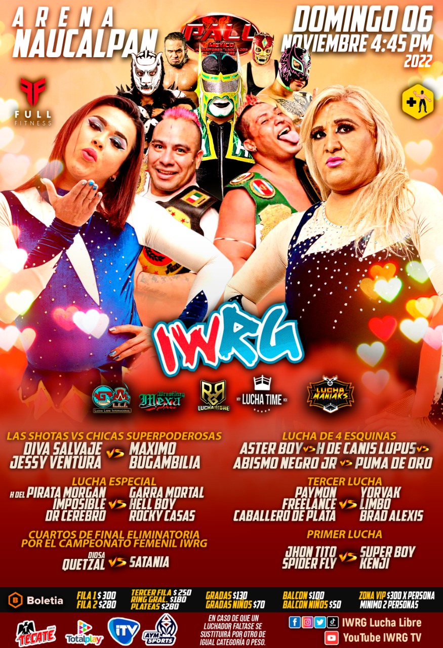 Compra boletos para Lucha Libre IWRG LAS SHOTAS VS LAS CHICAS SUPER PODEROSAS - Boletia