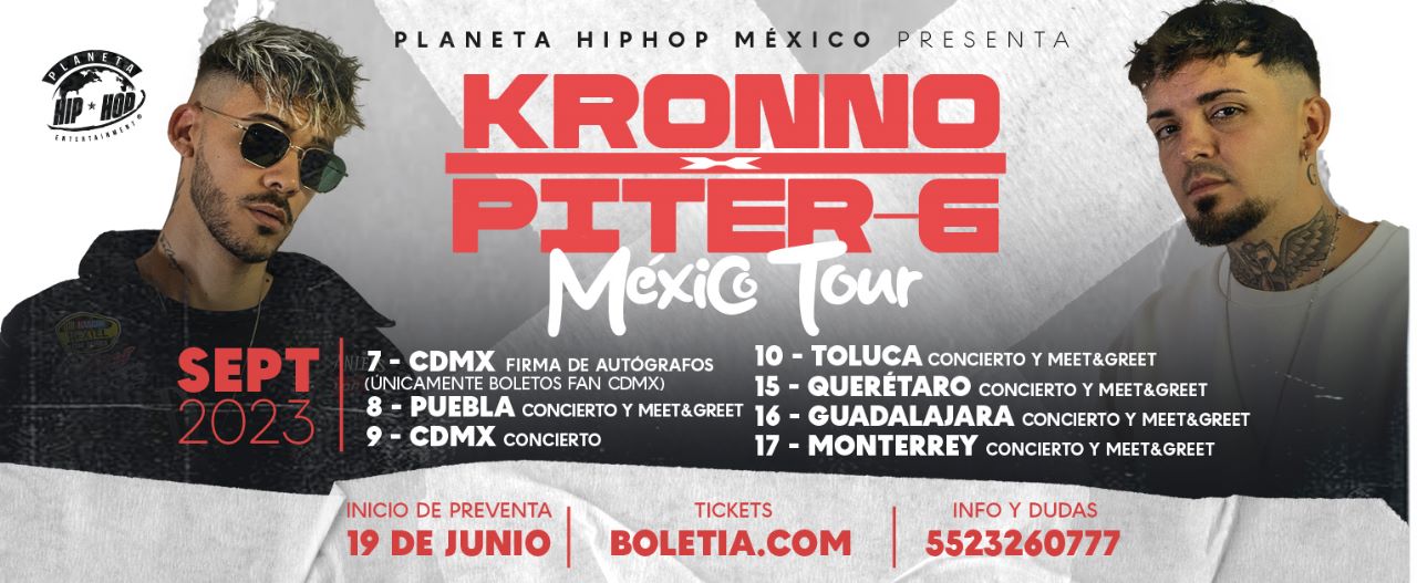 KRONNO X PITER-G EN PUEBLA TOUR MEXICO 2023 | Boletia