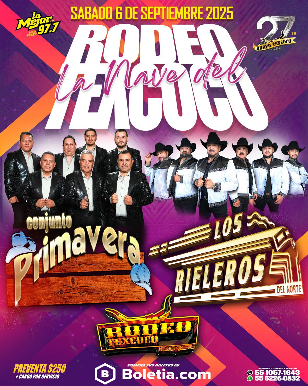 Conjuntos Primavera y Rieleros del Norte en Rodeo Texcoco | Boletia