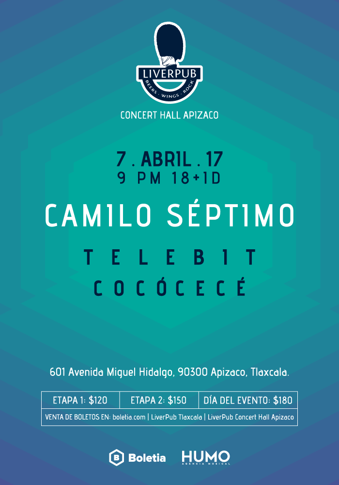 Compra boletos para Camilo Séptimo en Tlaxcala - Boletia
