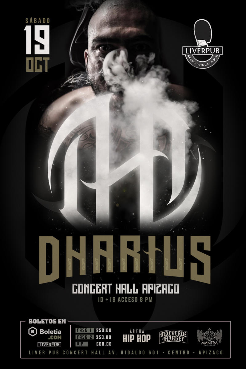 Compra boletos para Dharius en Liver Pub Concert Hall Apizaco - Boletia