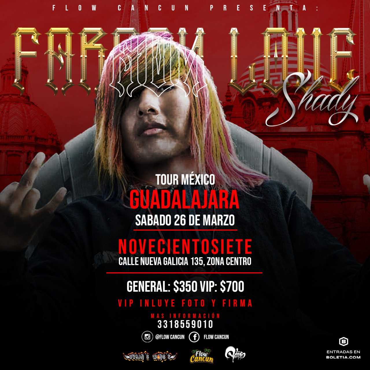 Compra boletos para Faraón Love Shady en Guadalajara - Boletia