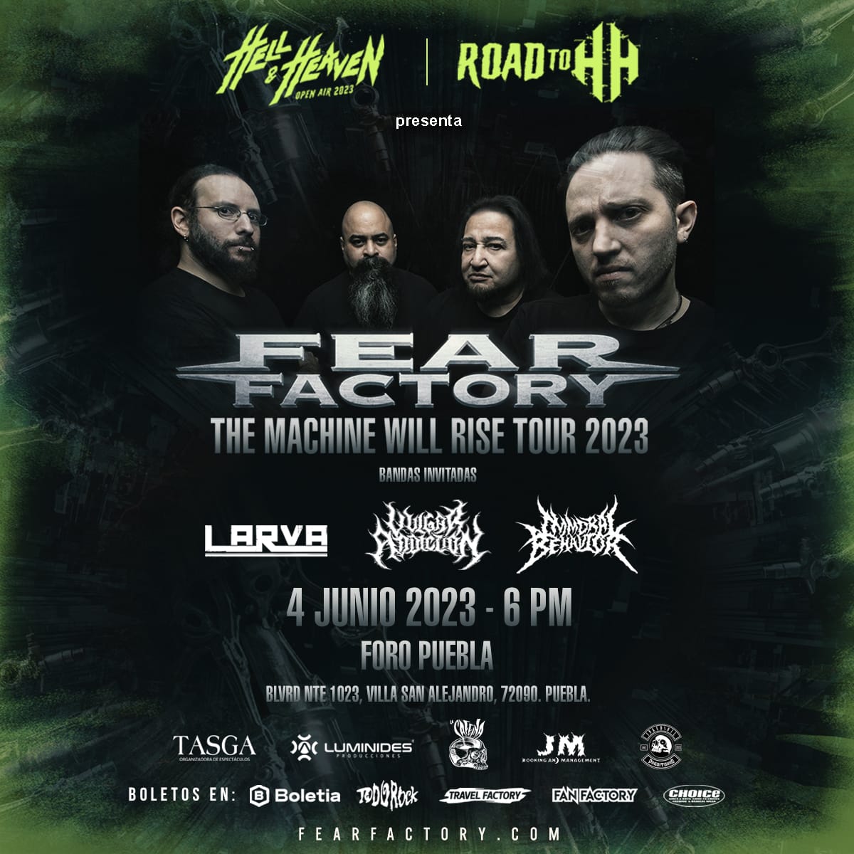 Compra boletos para Fear Factory Puebla - Boletia